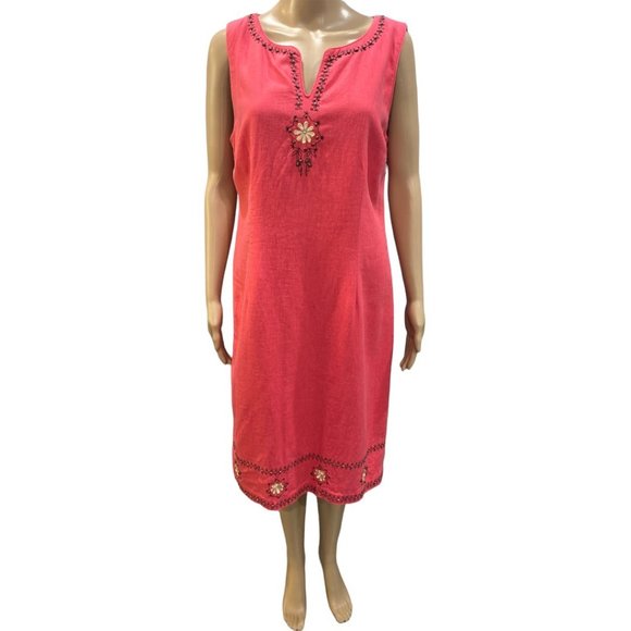 Prophecy | Dresses | Prophecy Linen Blend Embroidered Beaded Dress Size ...